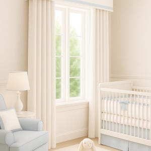 Cornice Board Nursery Valance Window Treatment | Ribbon Trimmed Valance ...
