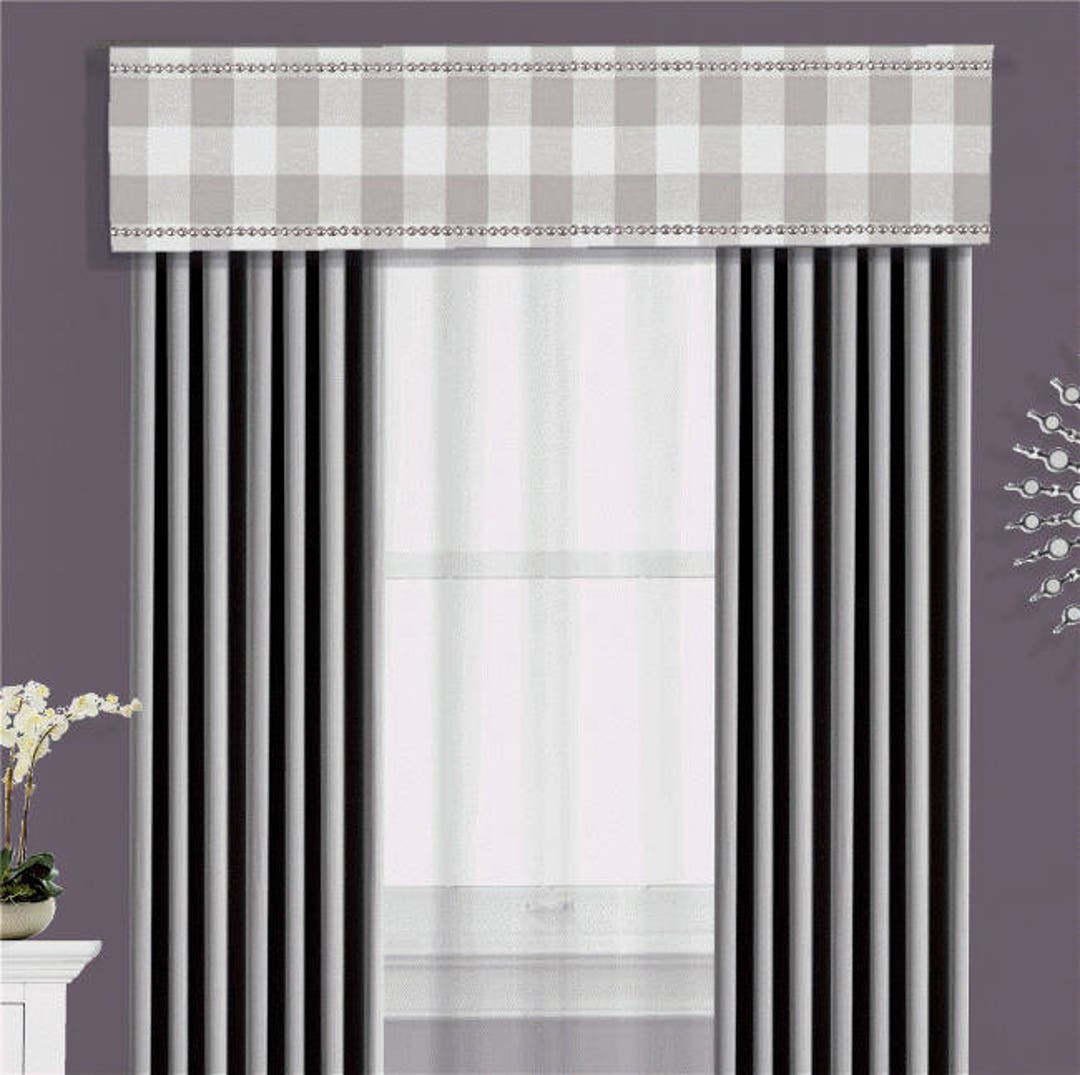 Buffalo Check Cornice Board Valance Box Window Treatment - Custom ...