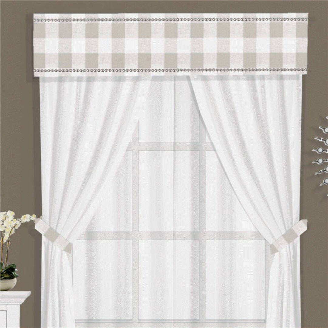 Buffalo Check Cornice Board Valance Box Window Treatment - Custom ...