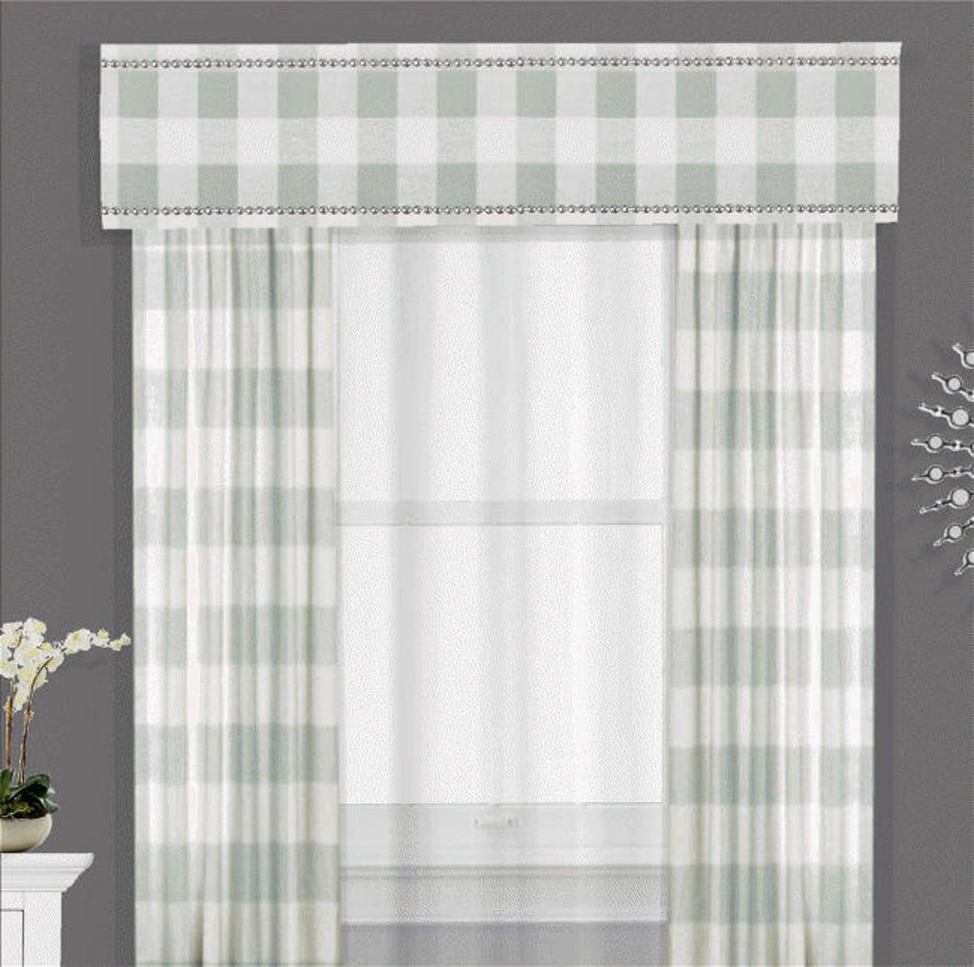 Buffalo Check Cornice Board Valance Box Window Treatment - Custom ...