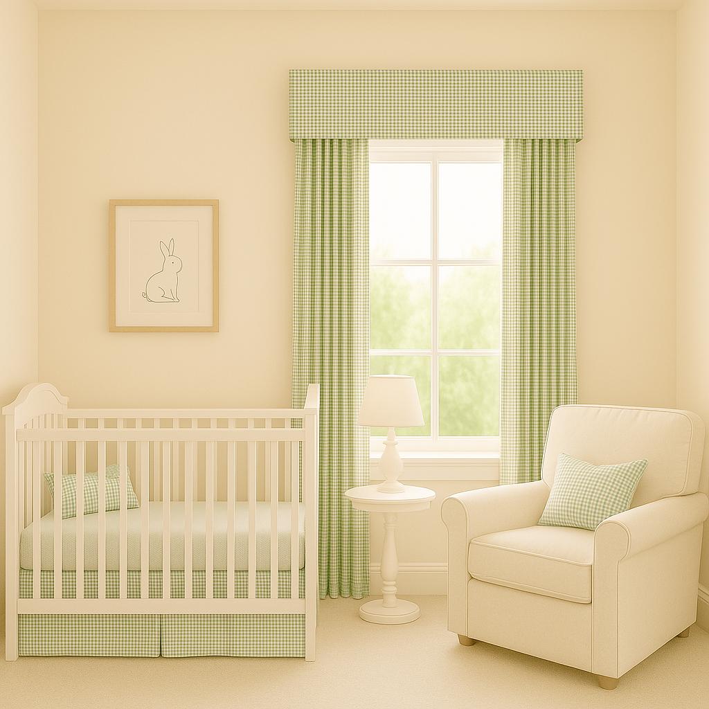 Upholstered Cornice Board | Nursery Valance Window Treatment in Pink ...