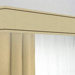 Custom Cornice Board Pelmet Box Window Treatment in Natural Beige Slub ...