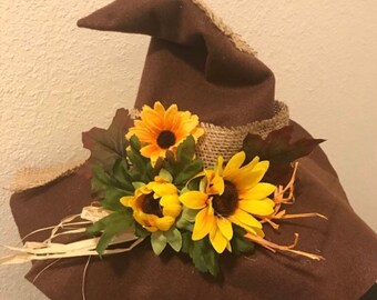Scarecrow Hat Wreath Attachment, Scarecrow Hat Decor, Fall Scarecrow ...