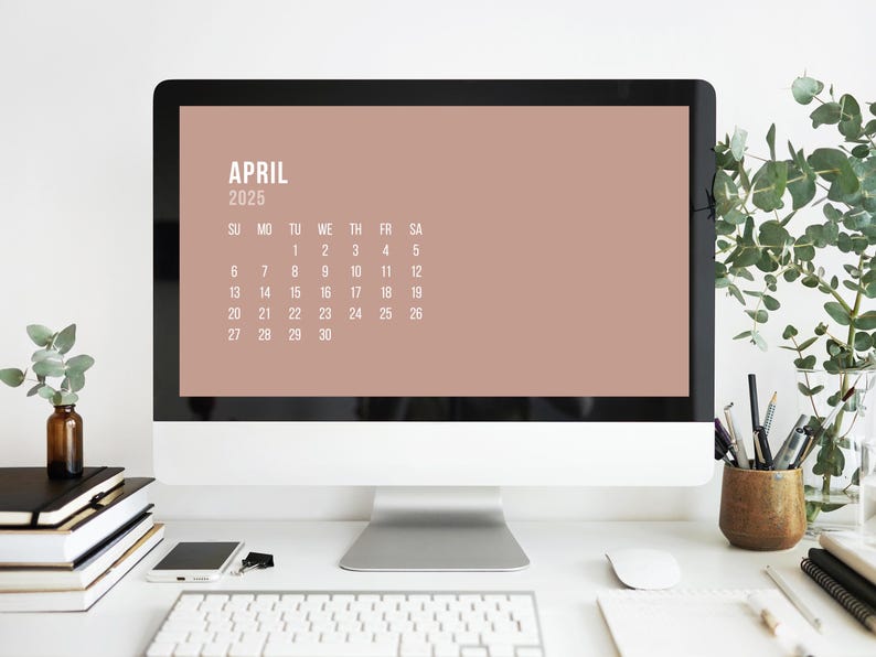 2025 Calendar Computer Desktop Wallpaper Set, 12 Pieces, Calendar in ...