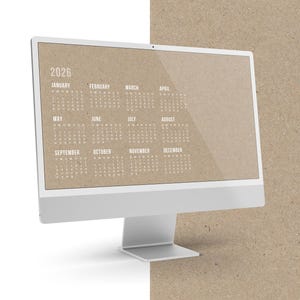 2026 Calendar Computer Desktop Wallpaper, 1 File Showing 12 Months ...