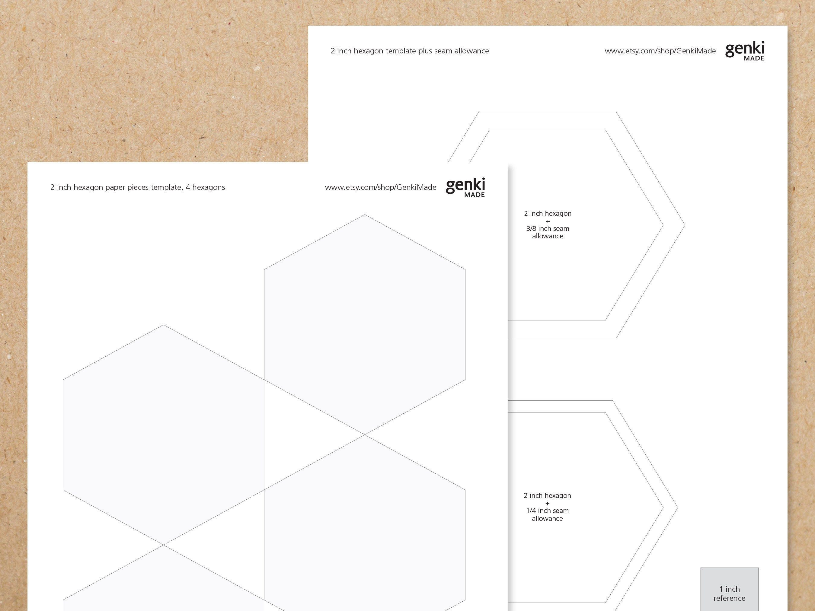 2 Inch Hexagon - English Paper Piecing (EPP) Instant Download Printable ...