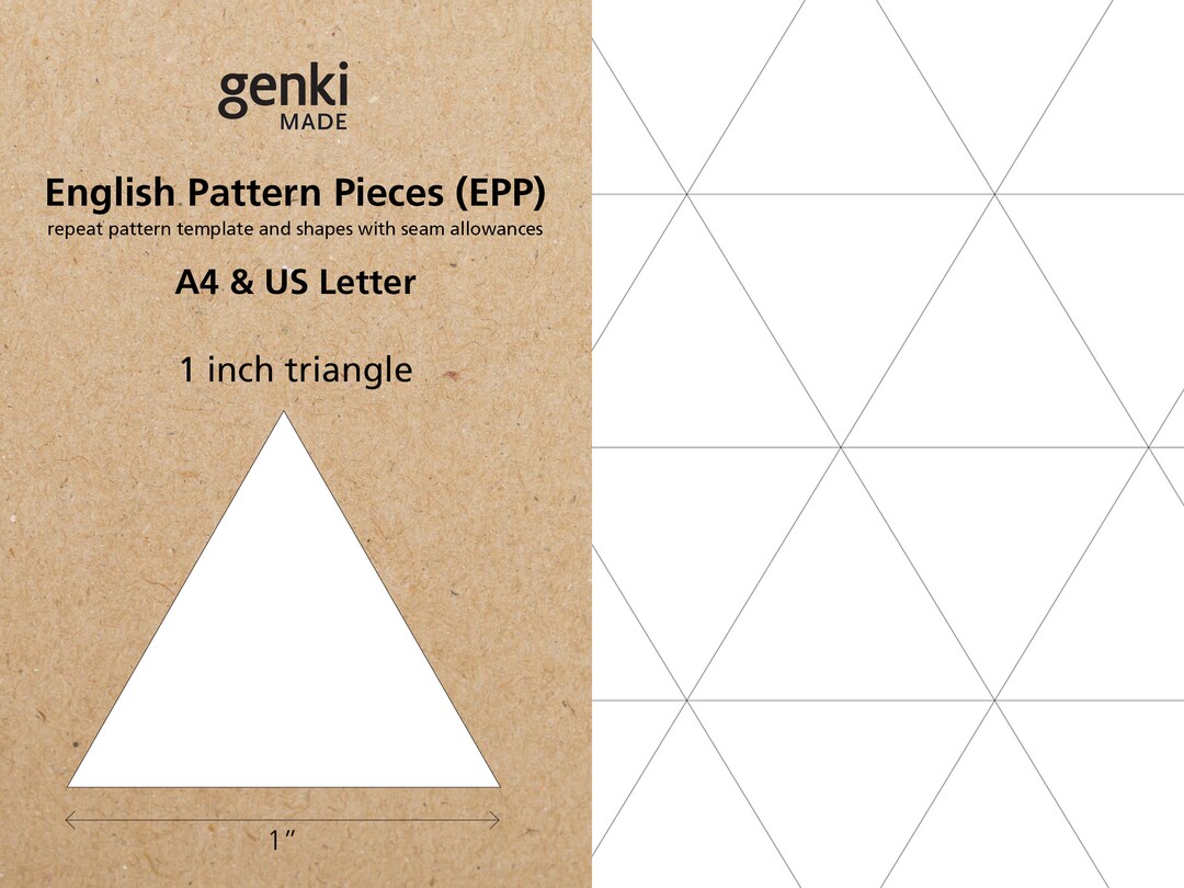 1 Inch Triangle - English Paper Piecing (EPP) Instant Download ...