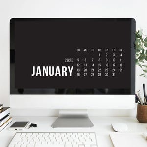 2025 Calendar Computer Desktop Wallpaper Set, 12 Pieces, Minimalist ...