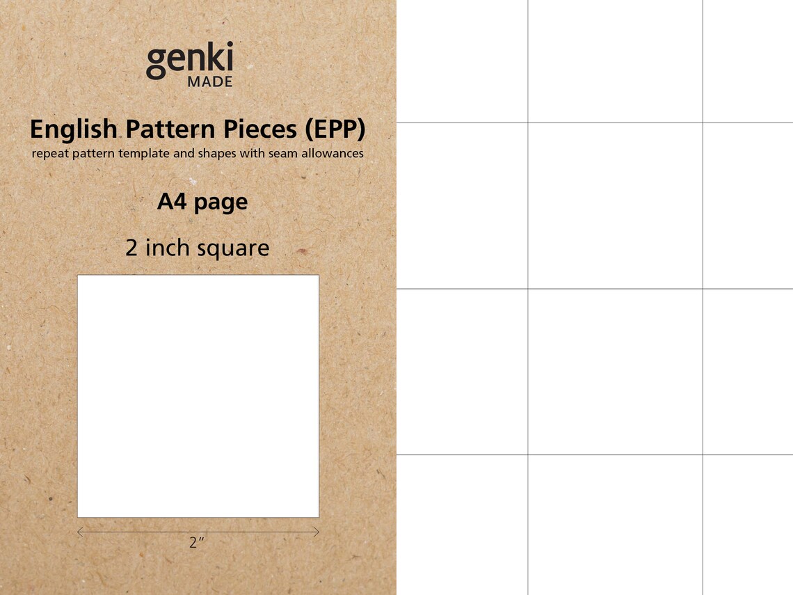 2 Inch Square English Paper Piecing EPP Instant Download - Etsy