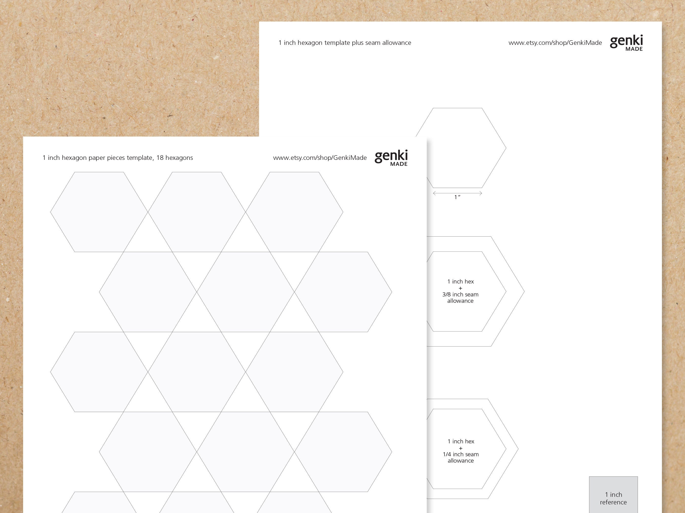 1 Inch Hexagon - English Paper Piecing (EPP) Instant Download Printable ...