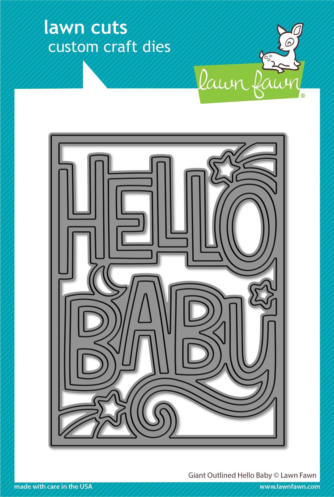 Lawn Fawn - Giant Outlined Hello Baby - Lawn Cuts - Dies - Etsy
