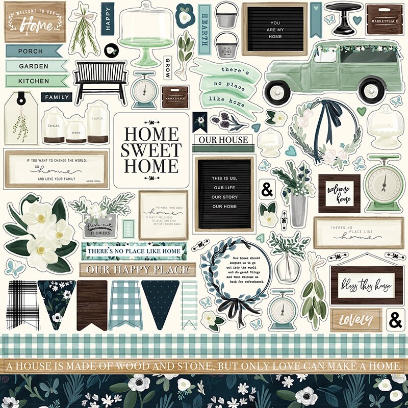 Carta Bella Paper Home Again Collection 12 X 12 Cardstock - Etsy