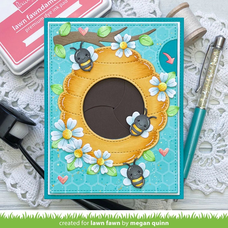 Lawn Fawn-lawn Cuts-dies- Magic Iris Beehive Add-on - Etsy