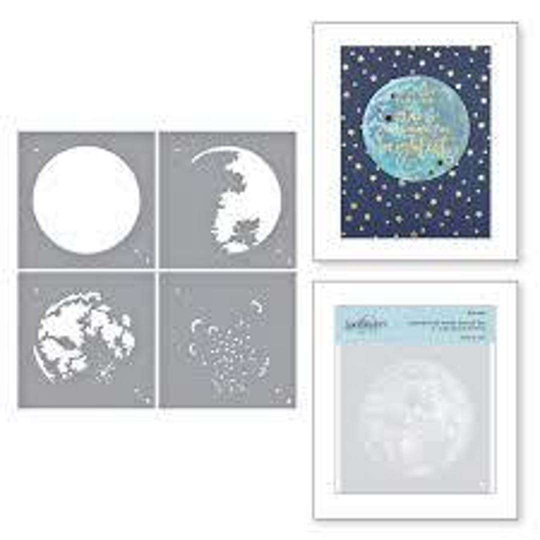 Spellbinders-stencil Set-celestial Zodiac-layered Full Moon - Etsy