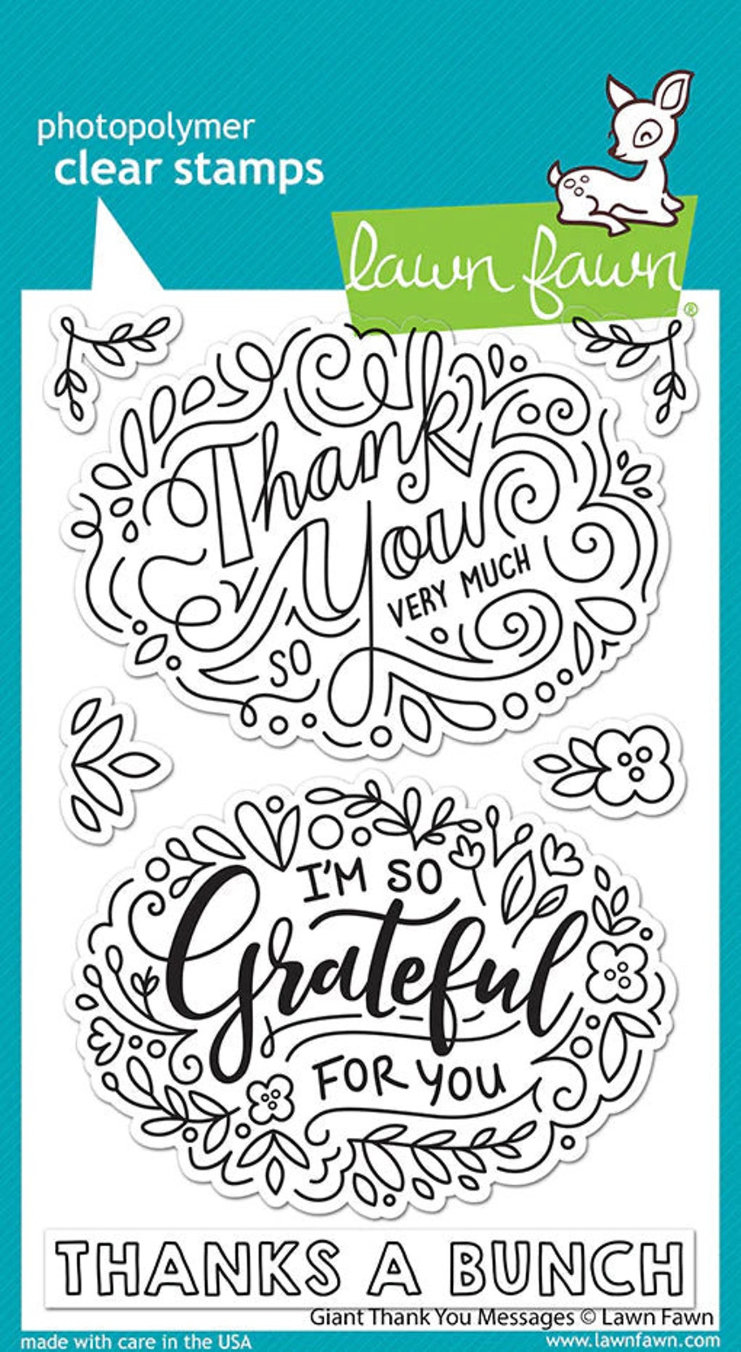 Lawn Fawn - Giant Thank You Messages - Clear Stamp Set - Etsy