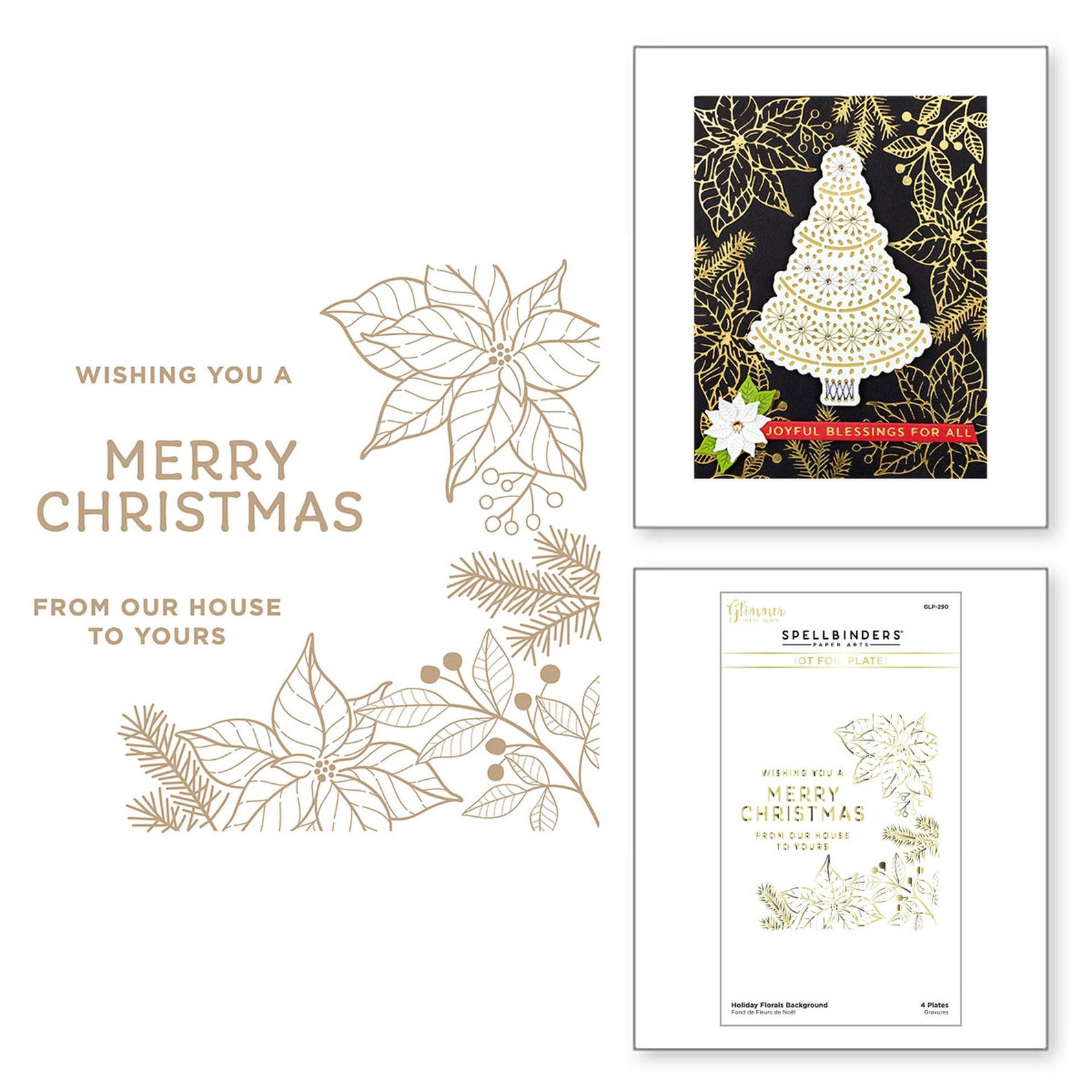 Spellbinders-holiday Florals Background Hot Foil Plates-hot Foil Plate ...