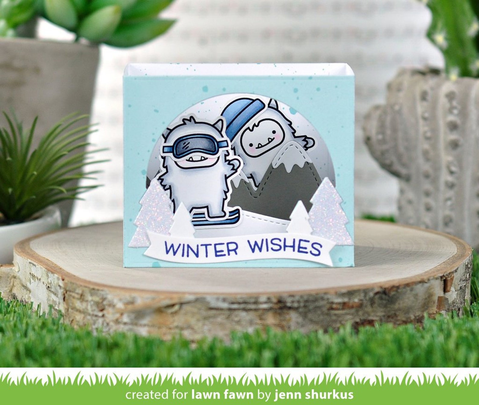 Lawn Fawn-shadow Box Mountain Add-on-lawn Cuts - Etsy