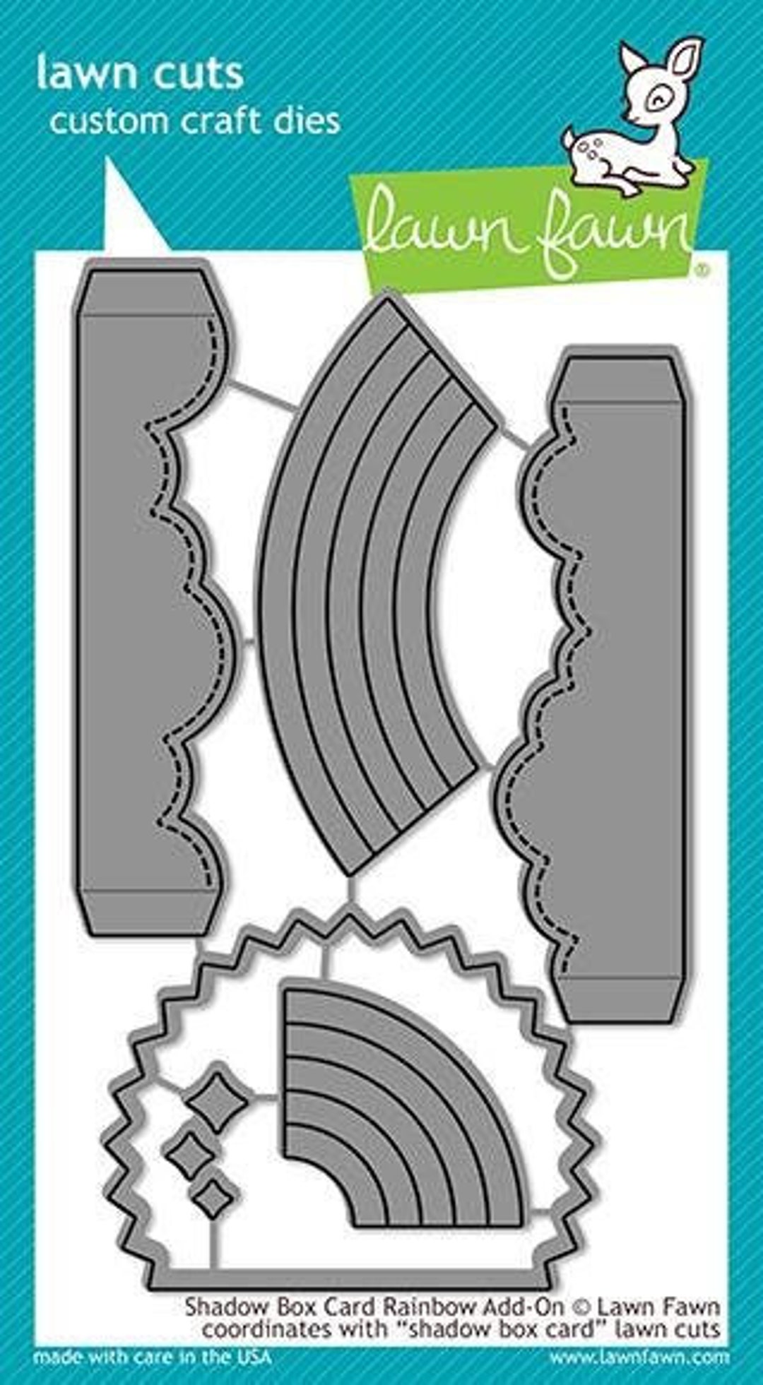 Lawn Fawn-shadow Box Card Rainbow Add-on-lawn Cut - Etsy