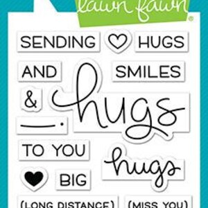 Lawn Fawn - Clear Photopolymer Stamps - Long Distance Hugs - Etsy