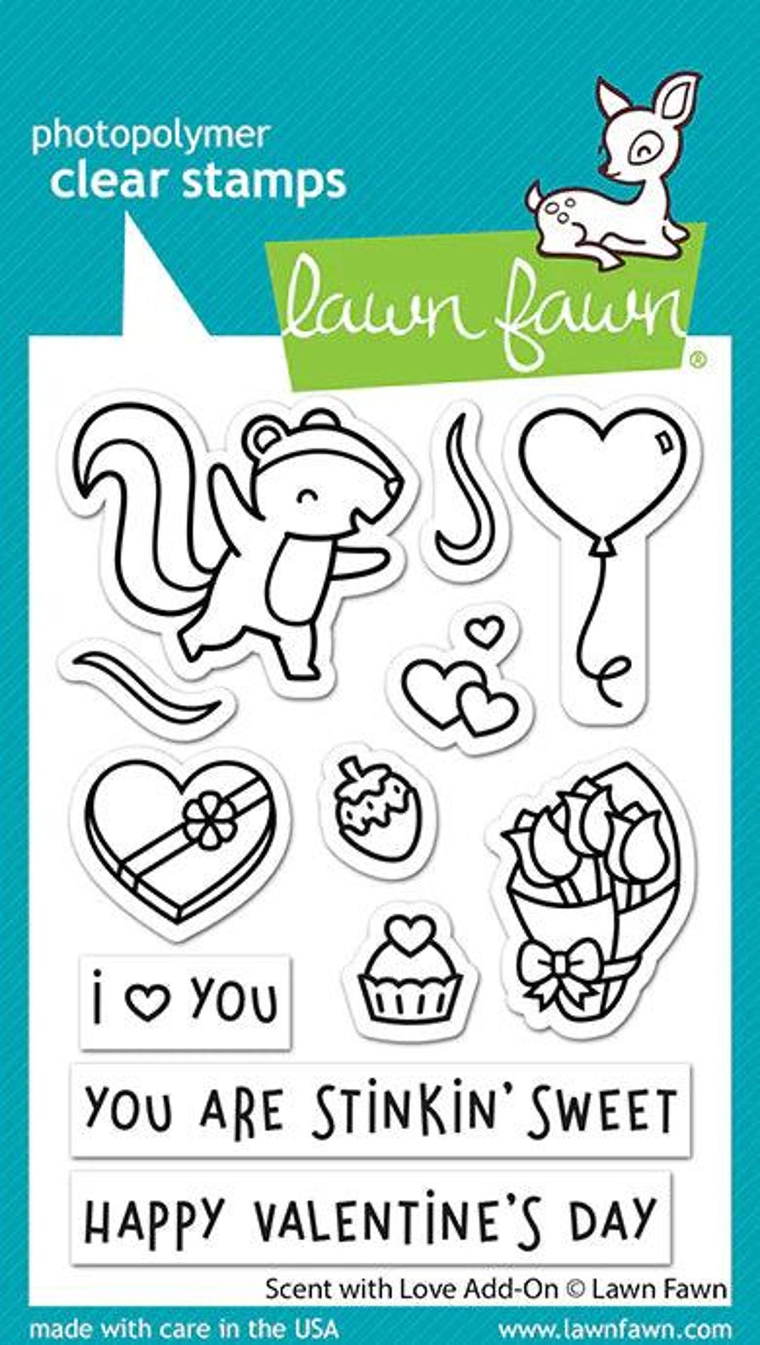Lawn Fawn - Clear Acrylic Stamps - Scent With Love Add-on - Etsy