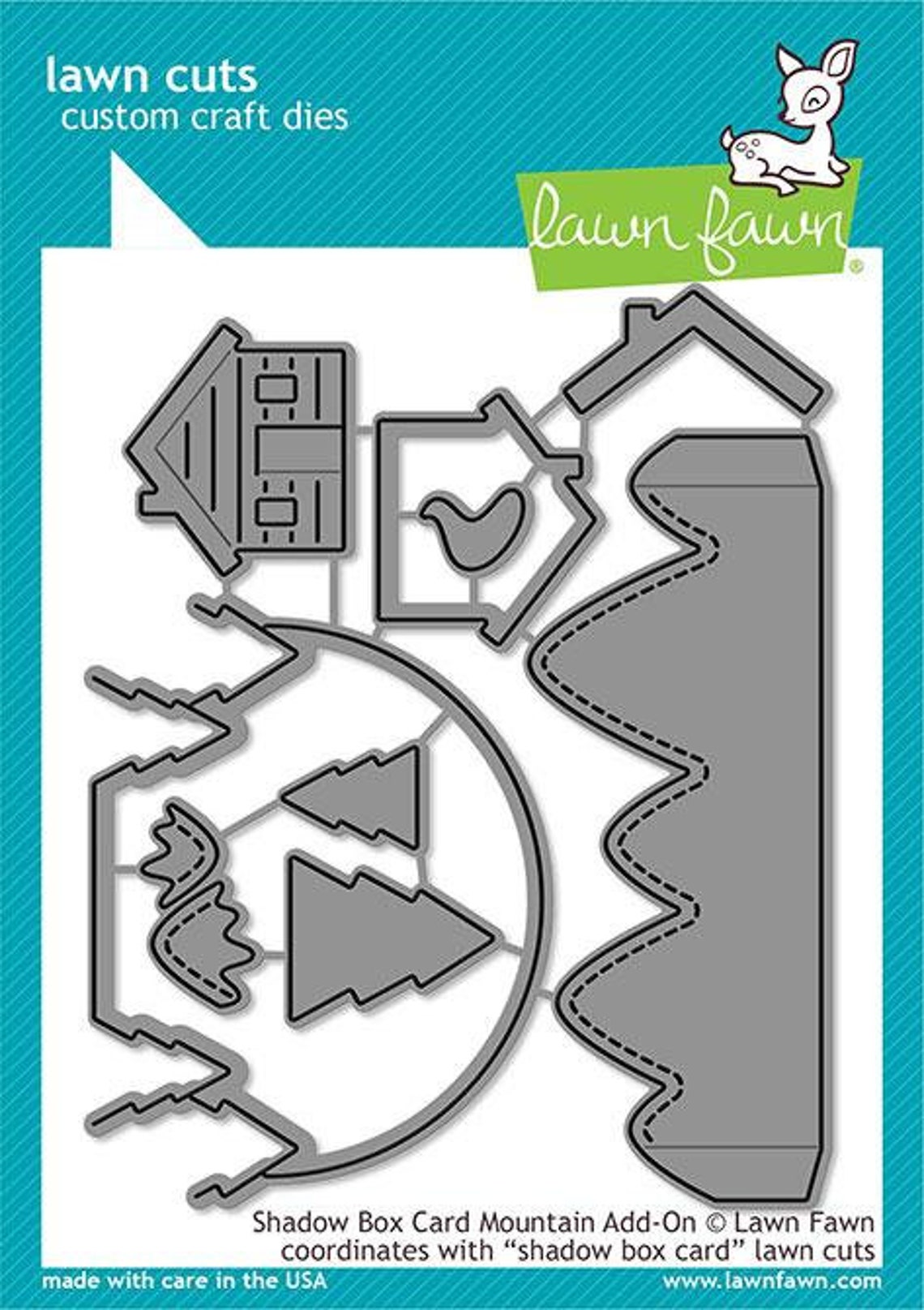 Lawn Fawn-shadow Box Mountain Add-on-lawn Cuts - Etsy