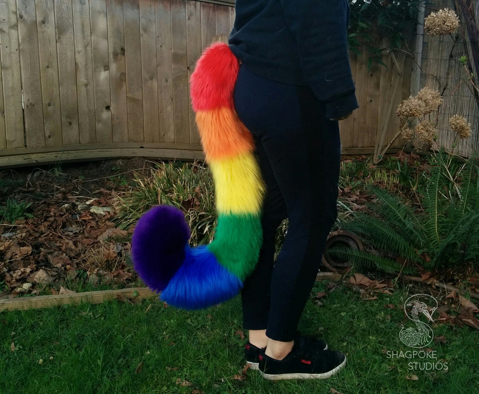 Rainbow Domestic Cat Costume Tail | Etsy