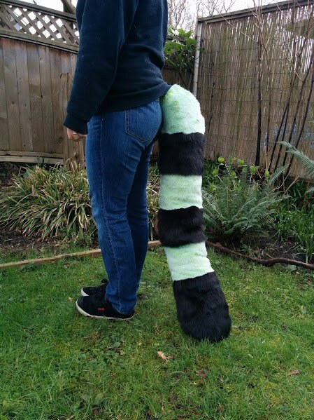 Lime Green and Black Striped Floor Dragging Costume Tail | Etsy