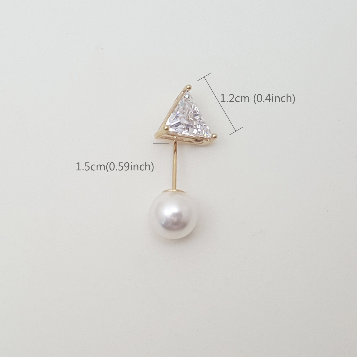 Elegant Gold Triangle Pearl Short Lapel Pin Gold Metal,pin Accessories ...
