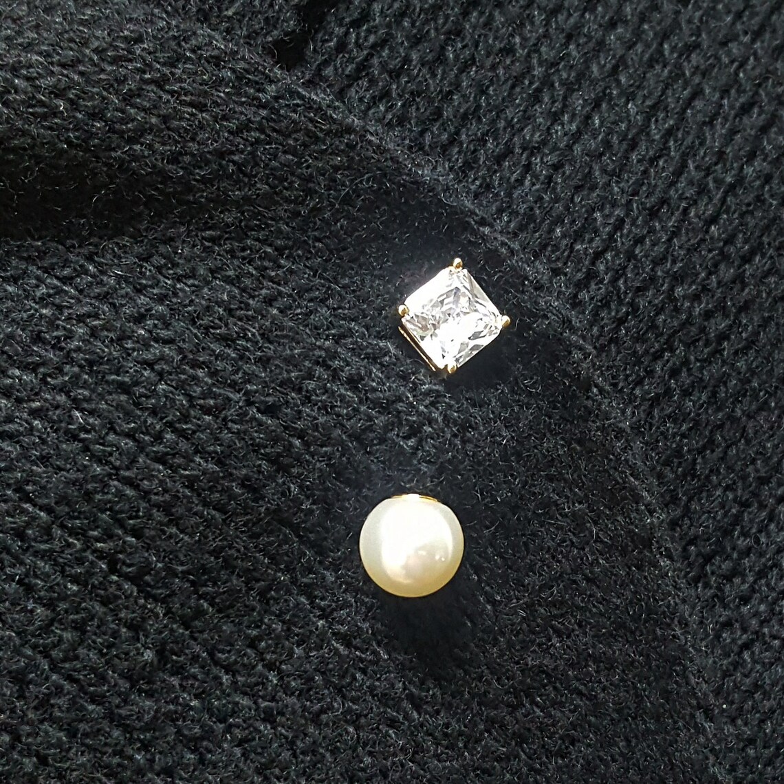 Chic Silver Square Pearl Short Lapel Pin Silver Metalpin - Etsy