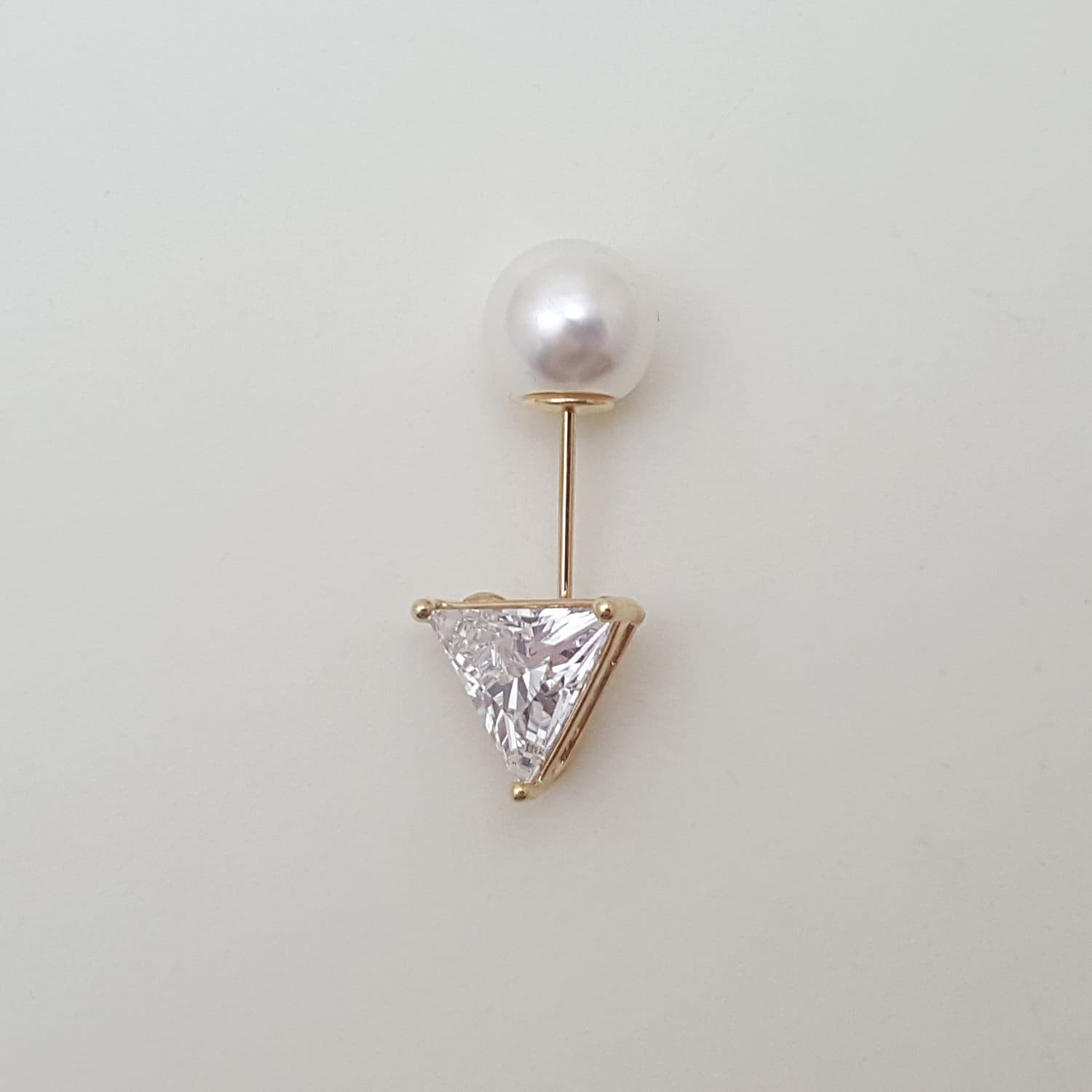 Elegant Gold Triangle Pearl Short Lapel Pin Gold Metal,pin Accessories ...