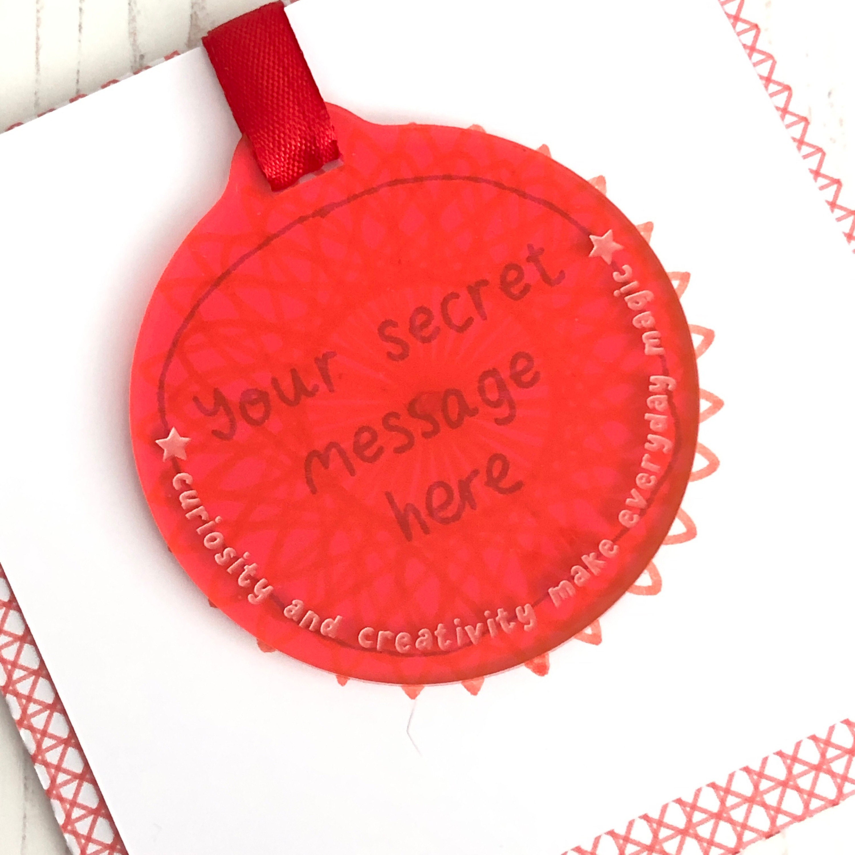 Personalised Secret Message Red Reveal Mini Print and Decoder - Etsy