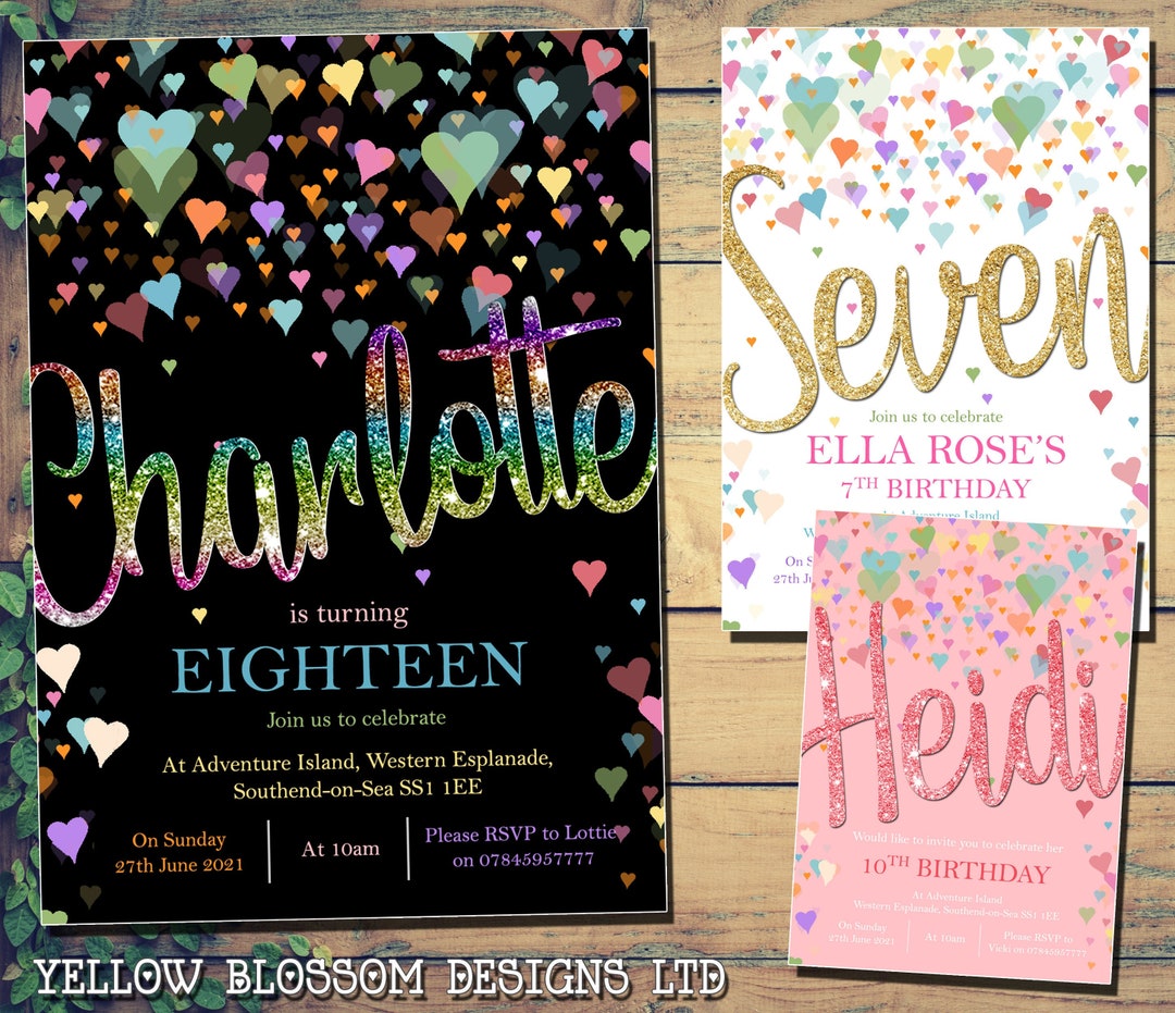 PRINTABLE DIGITAL DOWNLOADABLE Personalised Invites Invitations ...