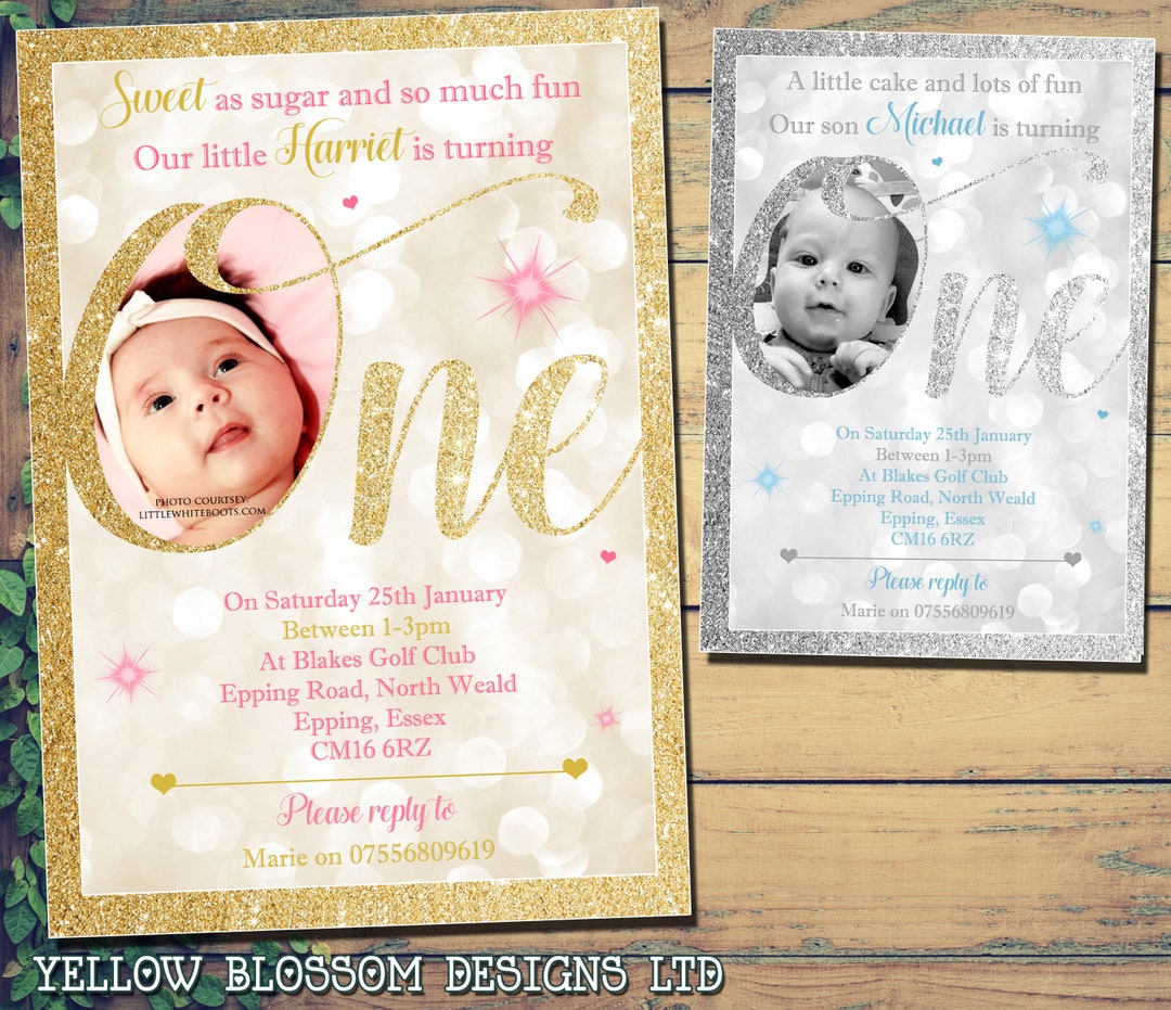 10 Cute Birthday Party Invitations Glitter Print Card - Etsy