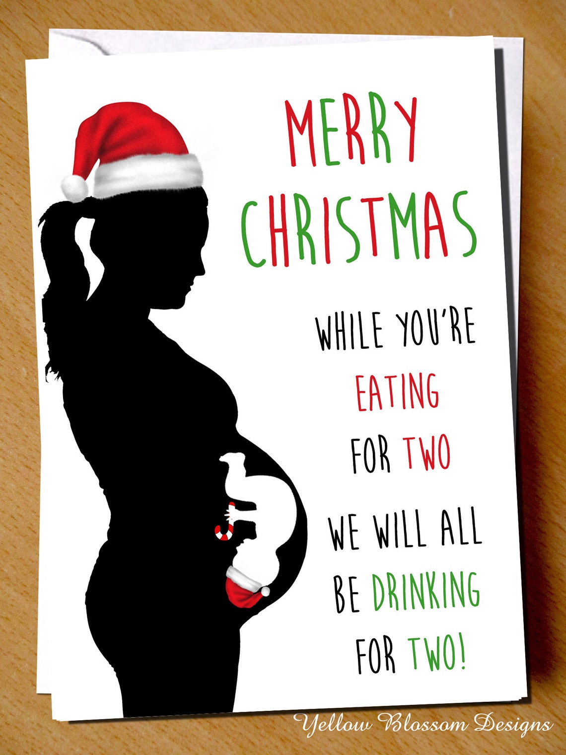 Christmas Card Pregnancy Pregnant While Youre Eating For Etsy