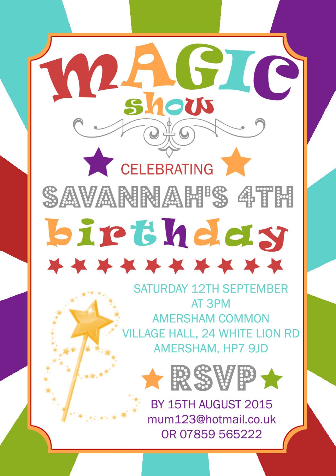 10 Magician Magic Show Party Invitations Birthday Invites - Etsy UK