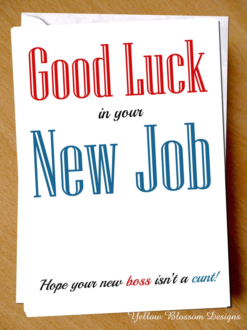 Congratulations on Your Job Good Luck Hope Your New Boss - Etsy Canada