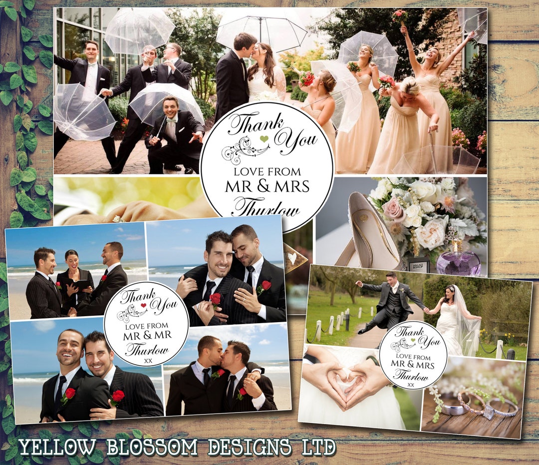 Personalised Photo Montage Wedding Thank You Cards (set of 10) - Etsy