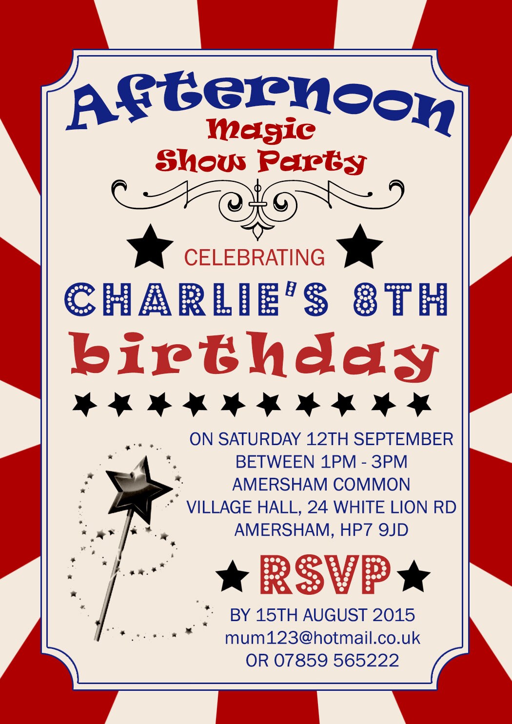 10 Magician Magic Show Party Invitations Birthday Invites - Etsy UK