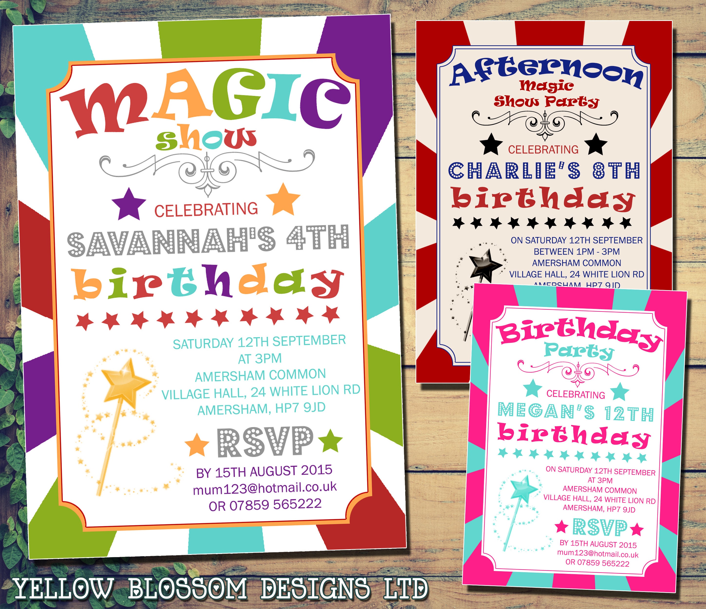 Magic Show Birthday Party Invitations