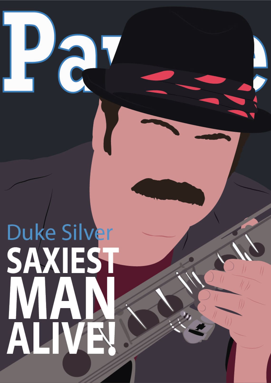 Duke Silver Ron Swanson print minimalist poster Duke Silver | Etsy