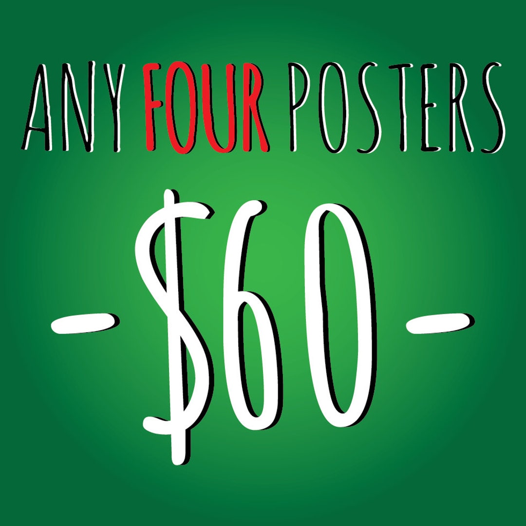 Any Four A3 (11.7 X 16.5 Inch) Print Posters for 60 Dollars - Etsy