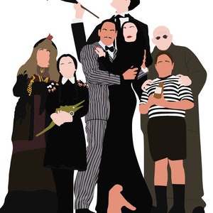 The Addams Family Minimalist Print Poster, the Addams Family Digital ...