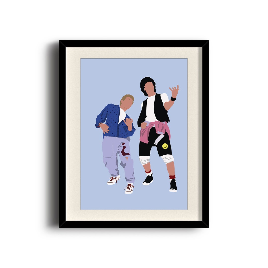Bill and Ted Minimalist Print Poster, Bill and Ted Digital Art Poster ...