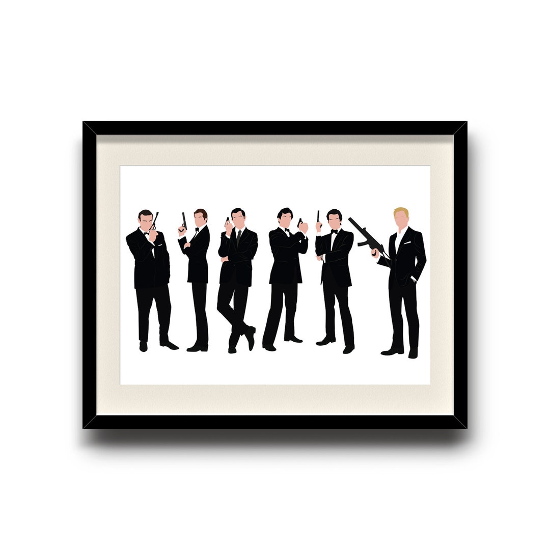 James Bond, James Bond Minimalist Print Poster, James Bond Digital Art ...