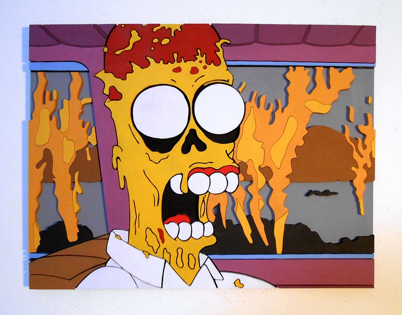 Homer Simpson Wall Art, 3D Wall Decor, Scroll Saw Art, Wood Art, 3D Art ...