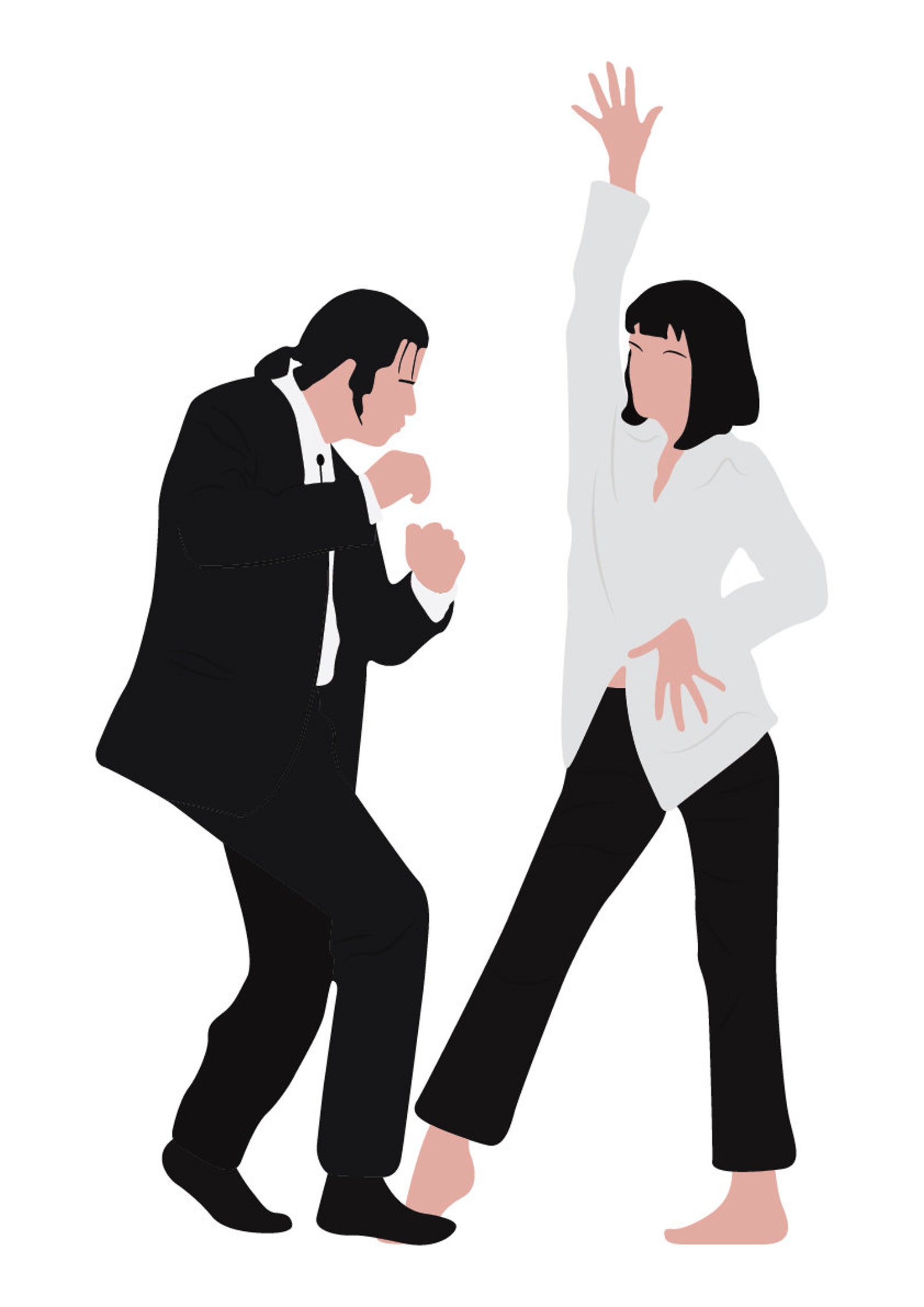Pulp Fiction Dance Minimalist Print Poster, Pulp Fiction Digital Art ...