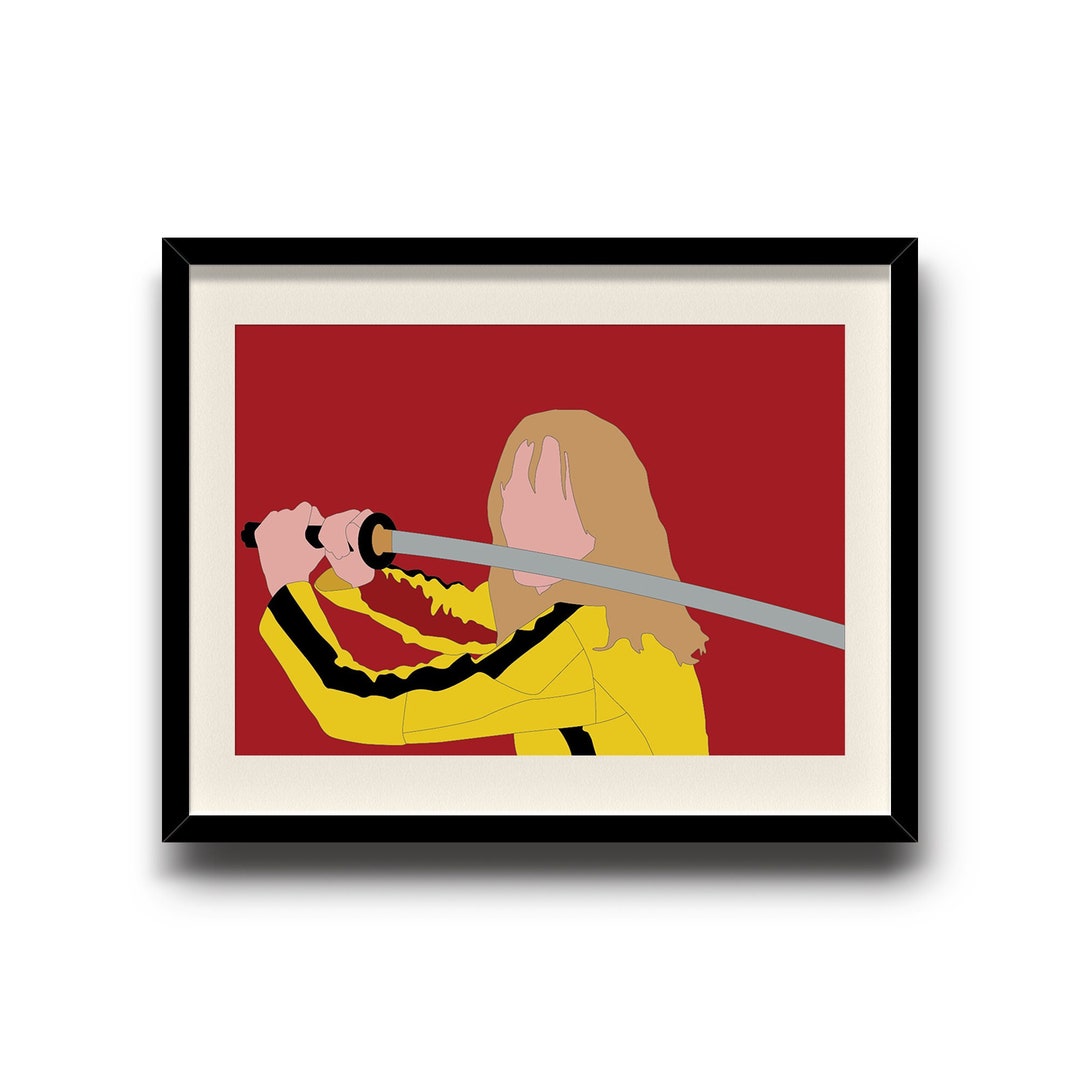 Kill Bill Minimalist Print Poster, Kill Bill Digital Art Poster, Framed ...