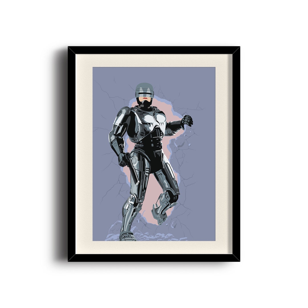 Robocop Minimalist Print Poster, Robocop Digital Art Poster, Framed ...