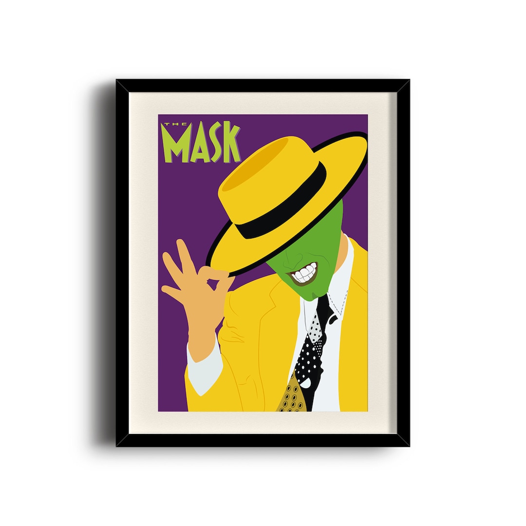 The Mask Minimalist Print Poster, the Mask Digital Art Poster, Framed ...
