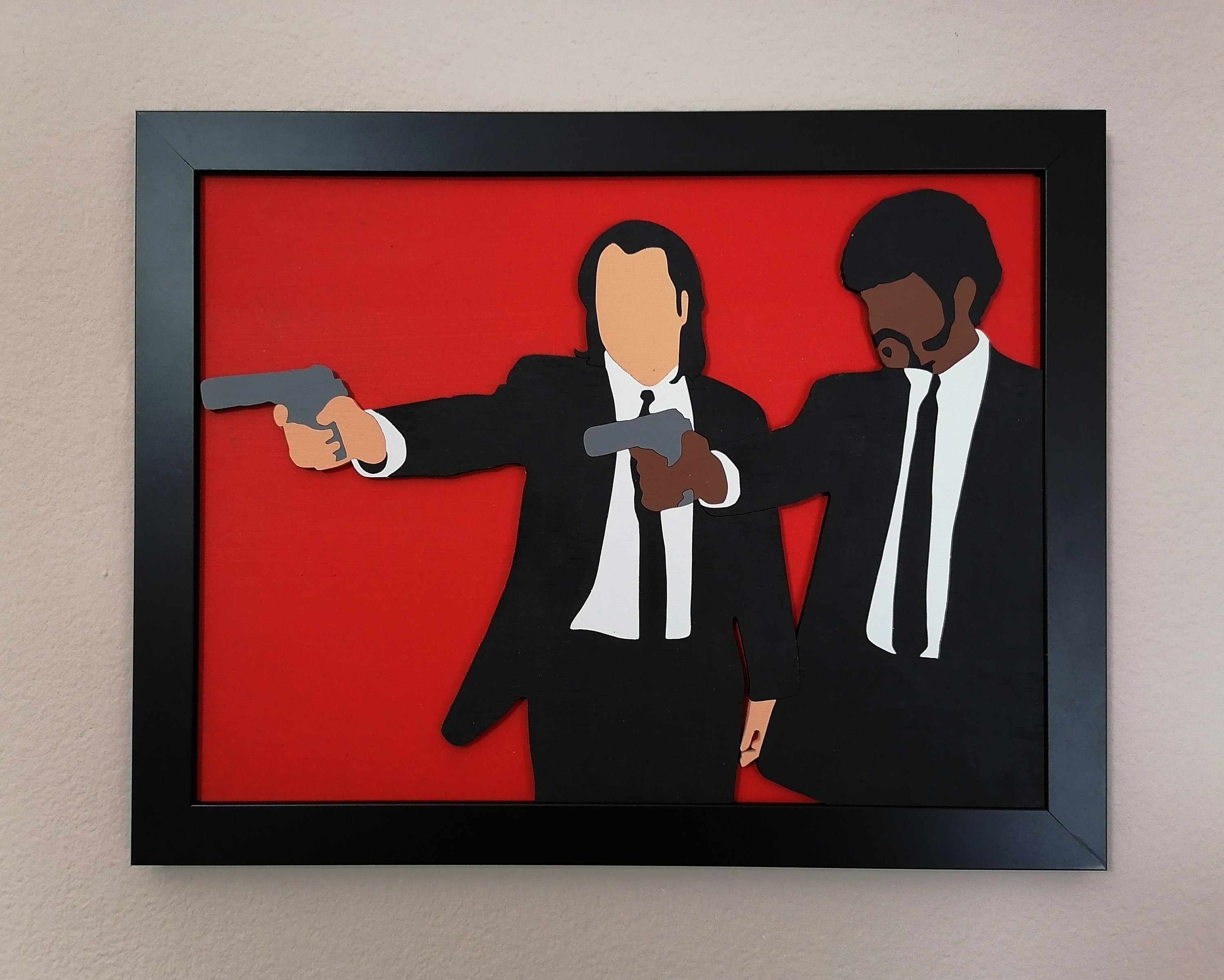 Pulp Fiction Jules and Vincent Wall Art Decor, 3D Pulp Fiction Framed ...